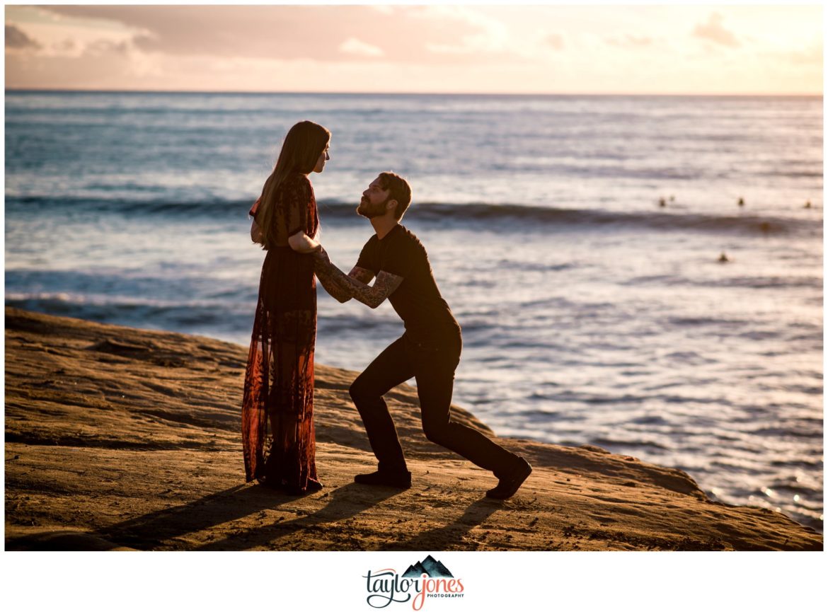 San Diego Sunset Cliffs Engagement Proposal | Emily and Matt