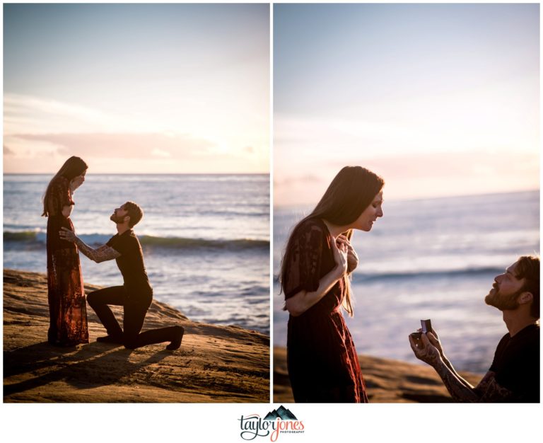 San Diego Sunset Cliffs Engagement Proposal | Emily and Matt