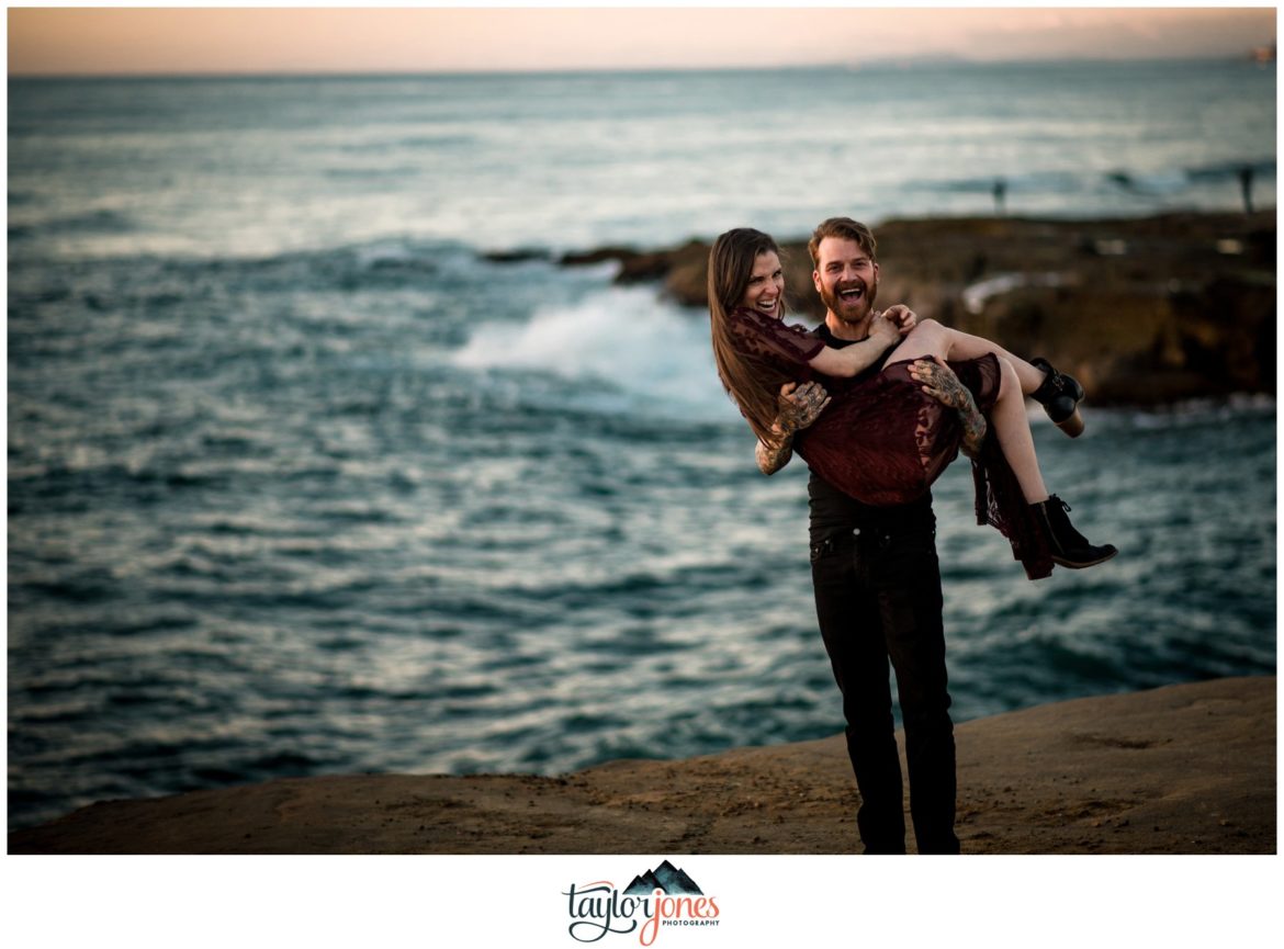 San Diego Sunset Cliffs Engagement Proposal | Emily and Matt